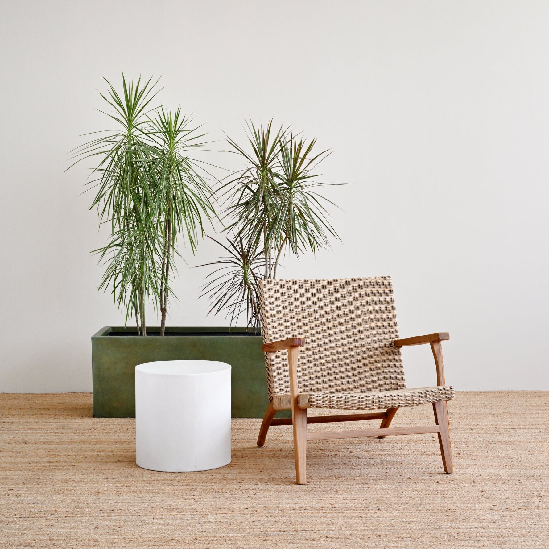 Green Rectangle Concrete Planter | Tropical Outdoor Decor – Island Living