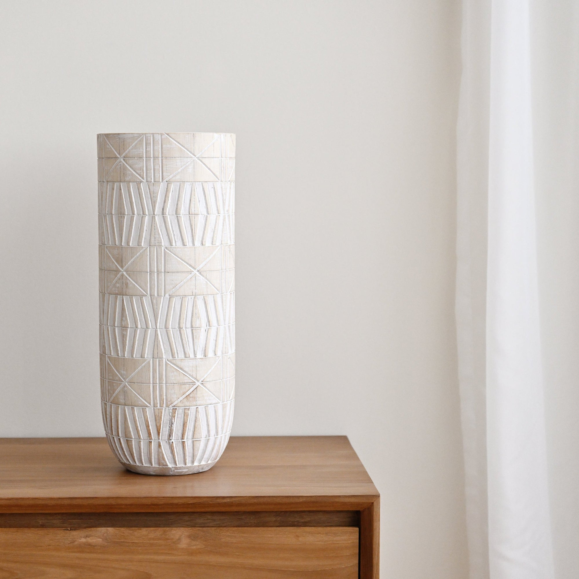 Hand Carved Wooden Tribal Pot – Island Living