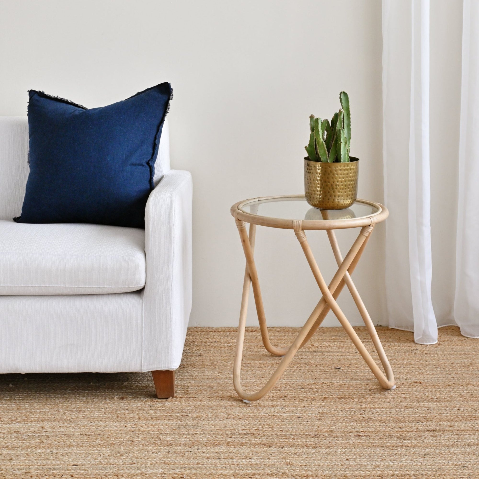 Oxygen Side Table with Glass - Natural – Island Living