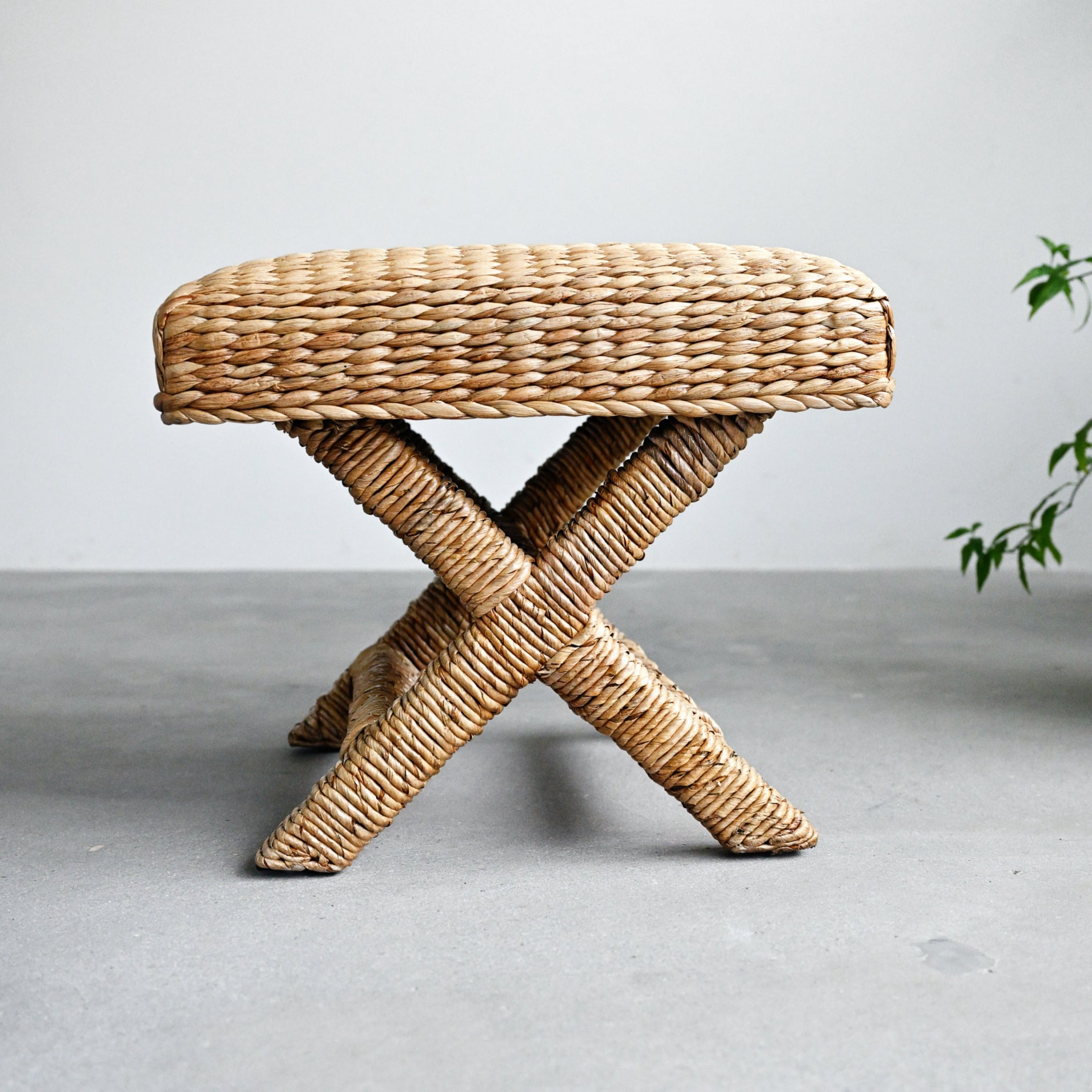 Krakow Water Hyacinth Stool: Rustic Charm for Living or Dining Spaces ...