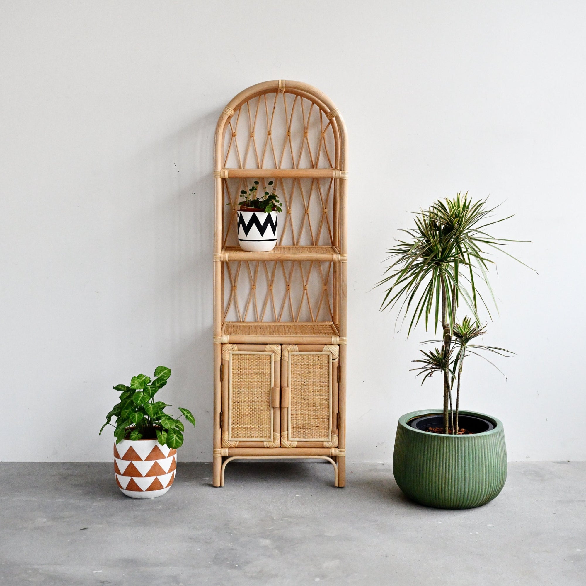 Compact Rattan Arched Bookshelf | Stylish Storage, Singapore – Island ...