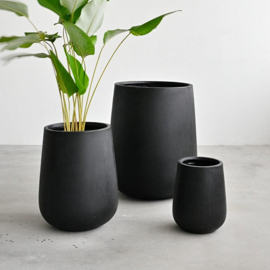 Tulip Black Concrete Planter - Indoor & Outdoor Pots | Island Living
