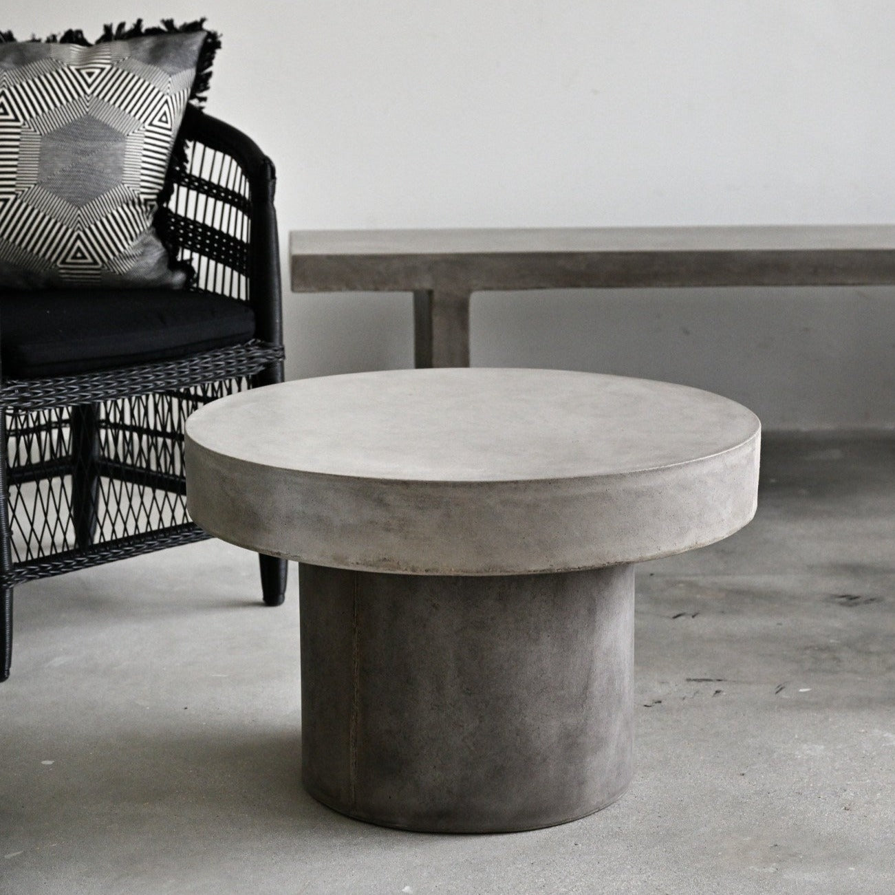 Pedestal Concrete Coffee Table - Grey – Island Living