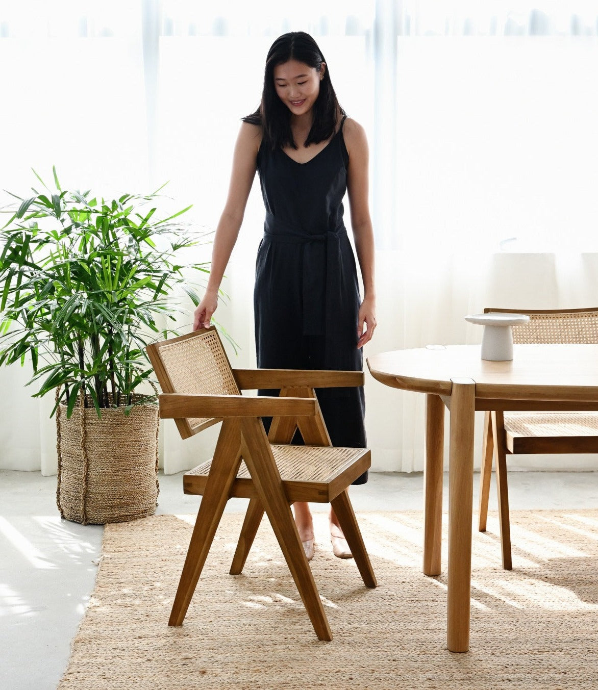 Teak & Rattan Contemporary Furniture - Molly Teak Dining Chair – Island ...