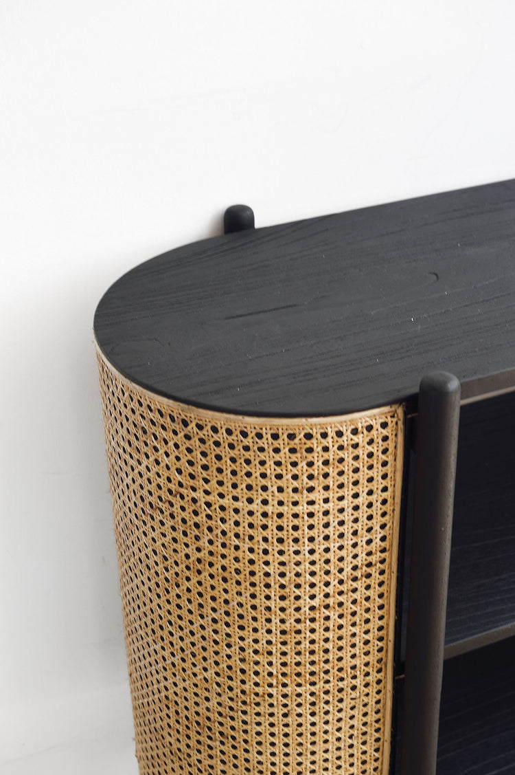 Teak and Rattan Shelf | Contemporary Furniture Singapore – Island Living