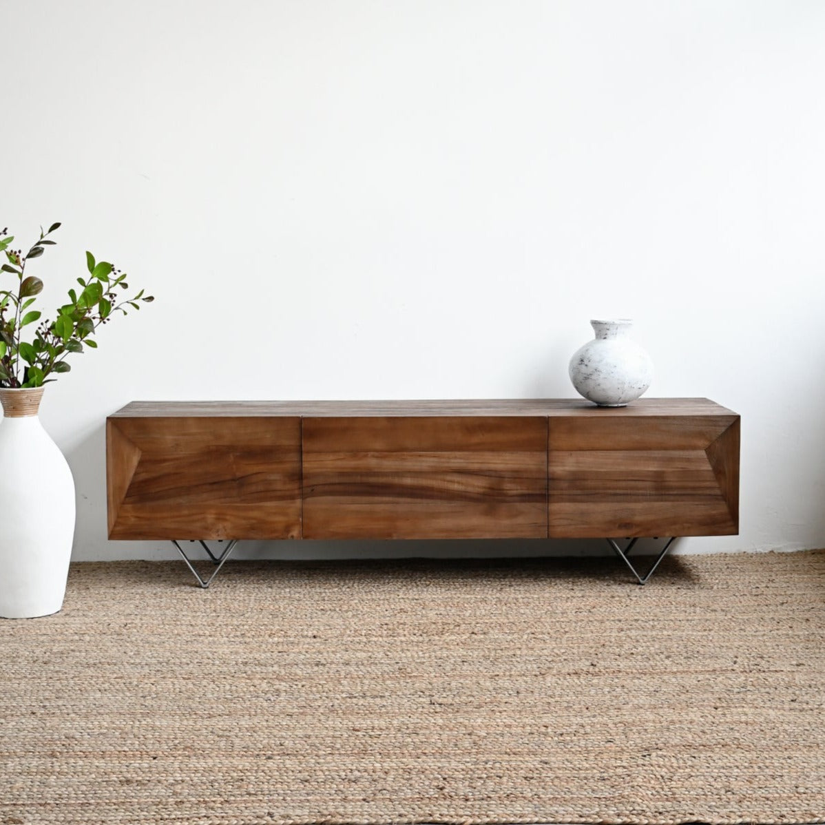 Contemporary Teak TV Console - Stylish & Practical | Island Living