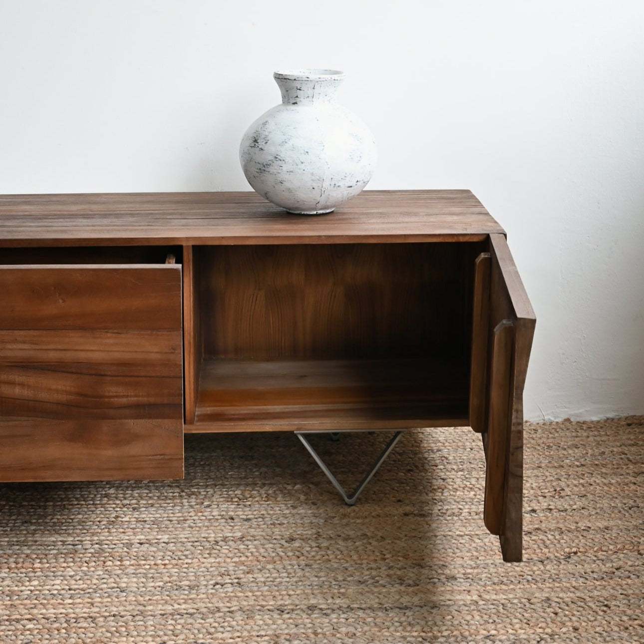 Contemporary Teak TV Console - Stylish & Practical | Island Living